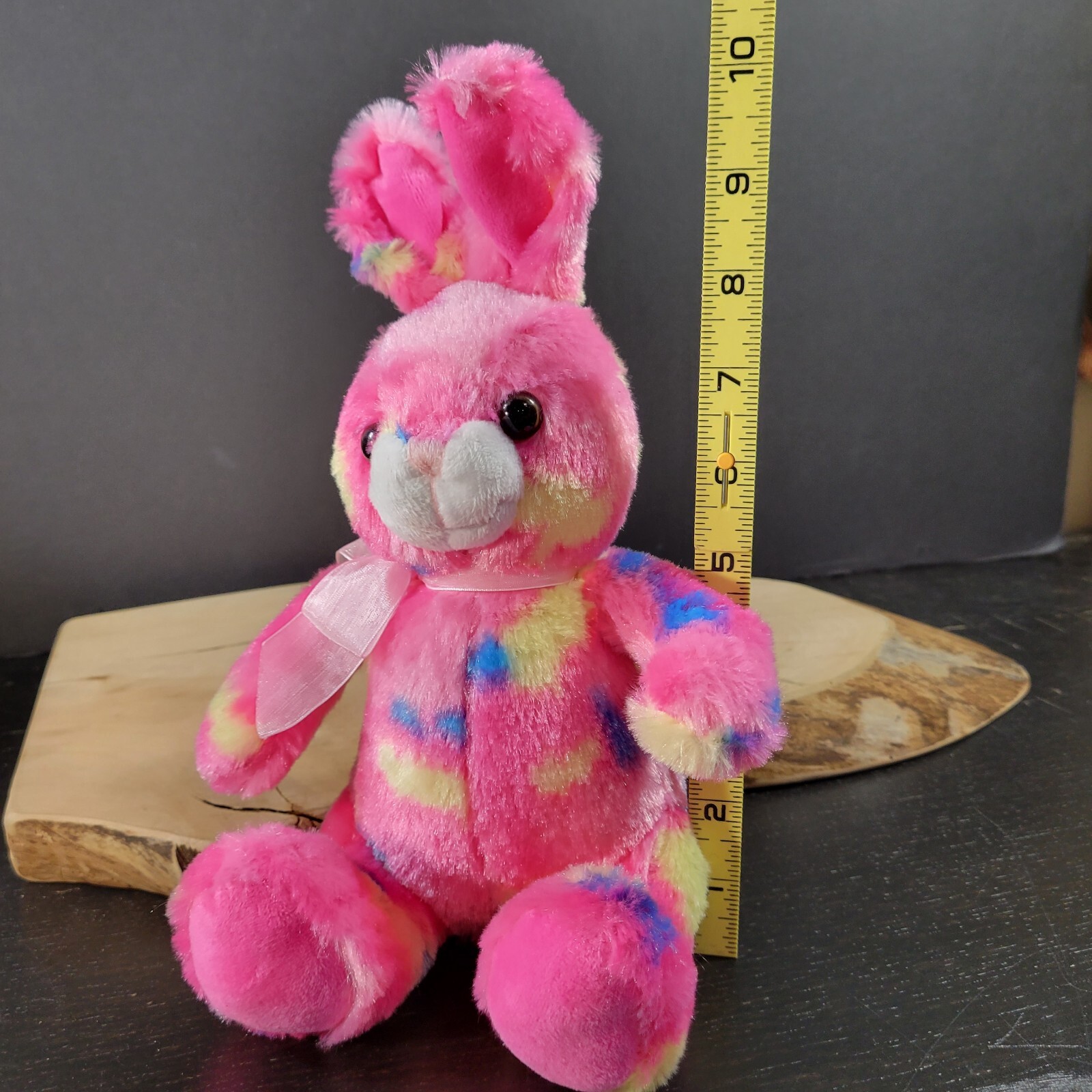 Grocery Outlet Bunny Rabbit Plush Pink Tie Dye Pink Ribbon 10" Cute ...
