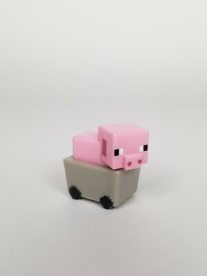 Minecraft Pig Cart Mini Figure Mattel Mojang | eBay