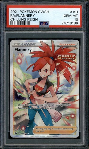 Flannery - 191/198 - PSA 10 - Full Art - Chilling Reign - Pokemon ...