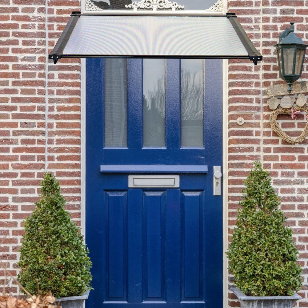 Black Flat Door Canopy Awning Shelter Front Porch Shade Patio Roof Rain ...
