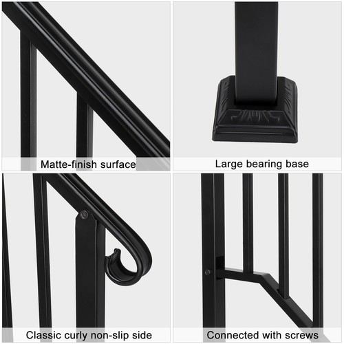 Matte Black 1st Floor Courtyard Staircase Handrail with A Top Quality ...