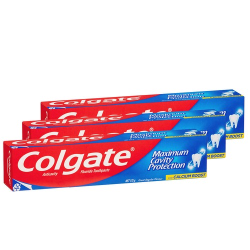 3x Colgate Fluoride Toothpaste Maximum Cavity Protection Regular ...