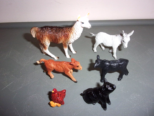 BREYER LLAMA DONKEY BLACK PIG BROWN BLACK CALF HEN CHICKS FARM ANIMAL ...