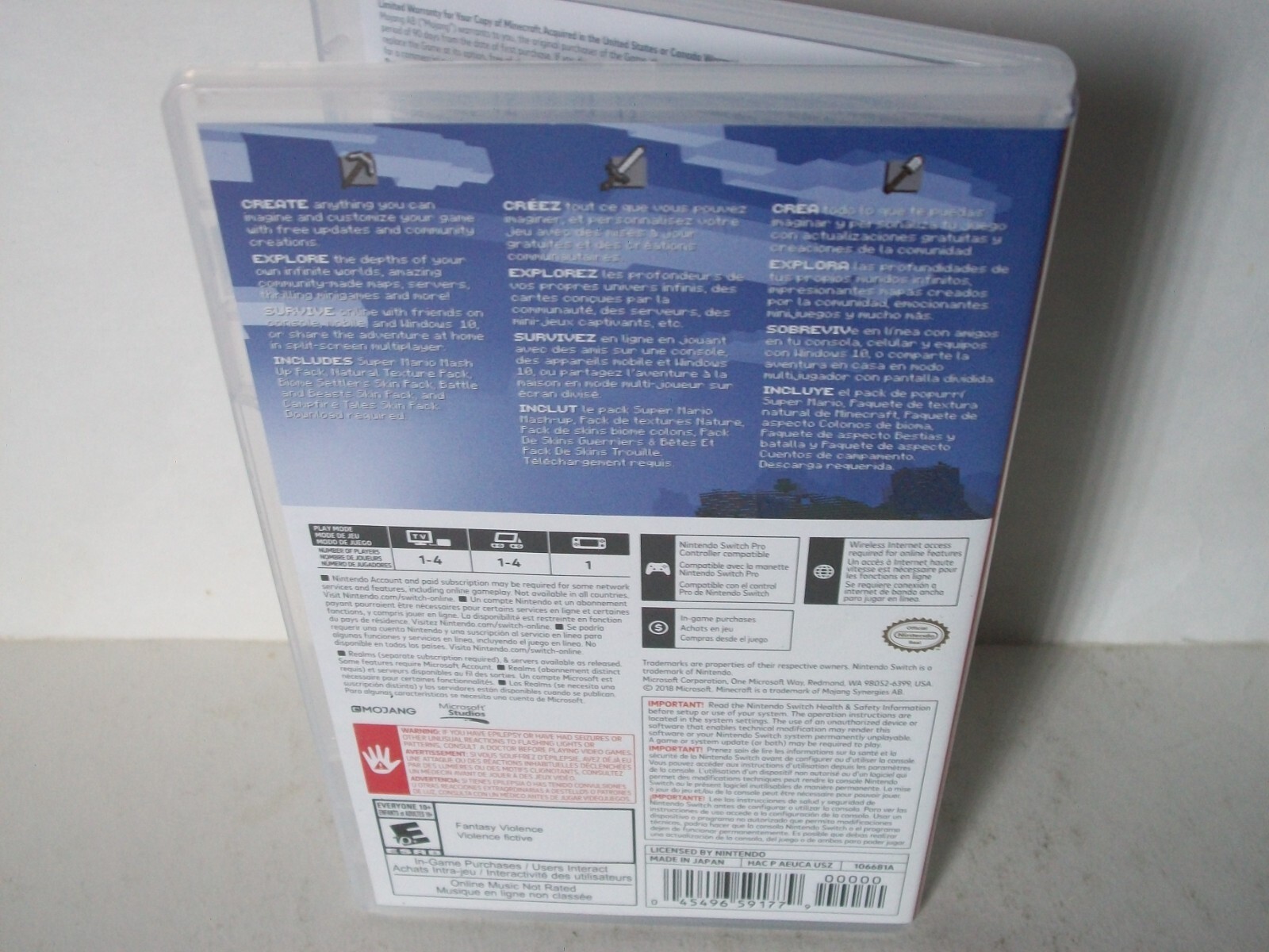 Minecraft Nintendo Switch Edition Game Cartridge Cart Kids Edition Only ...