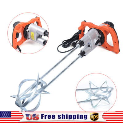 Electric Concrete Mixer Power Mortar Mixer Counter-rotating 2 Agitators ...