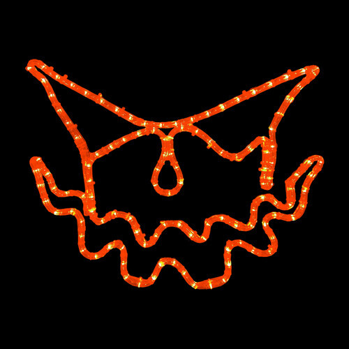 LED Rope Light Scary Pumpkin Jack-O-Lantern Evil Face Halloween ...