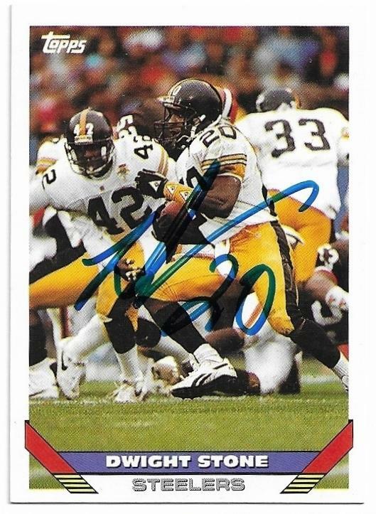 DWIGHT STONE Autographed Signed 1993 Topps Football card Pittsburgh ...