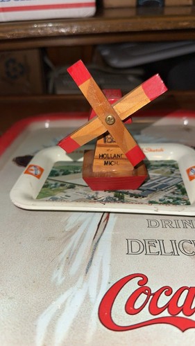 Rare Spinning Vintage Wood Windmill Red Dutch Holland Michigan $15 | eBay
