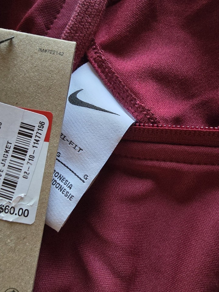 Nike Women's Team FZ HD Relentless Track Jacket Large NWTS Maroon Full ...