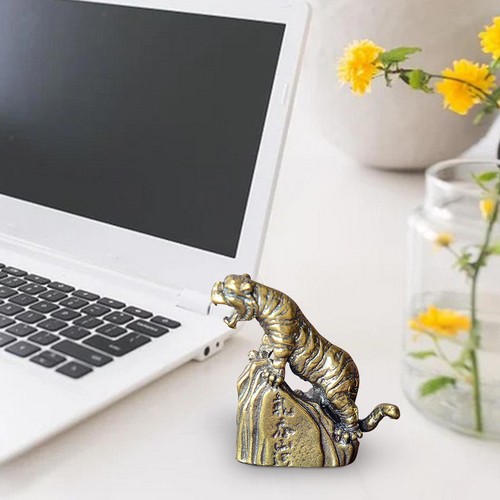 Tiger Statue Figurine Miniature Sculpture Props Home Decor Desktop | eBay