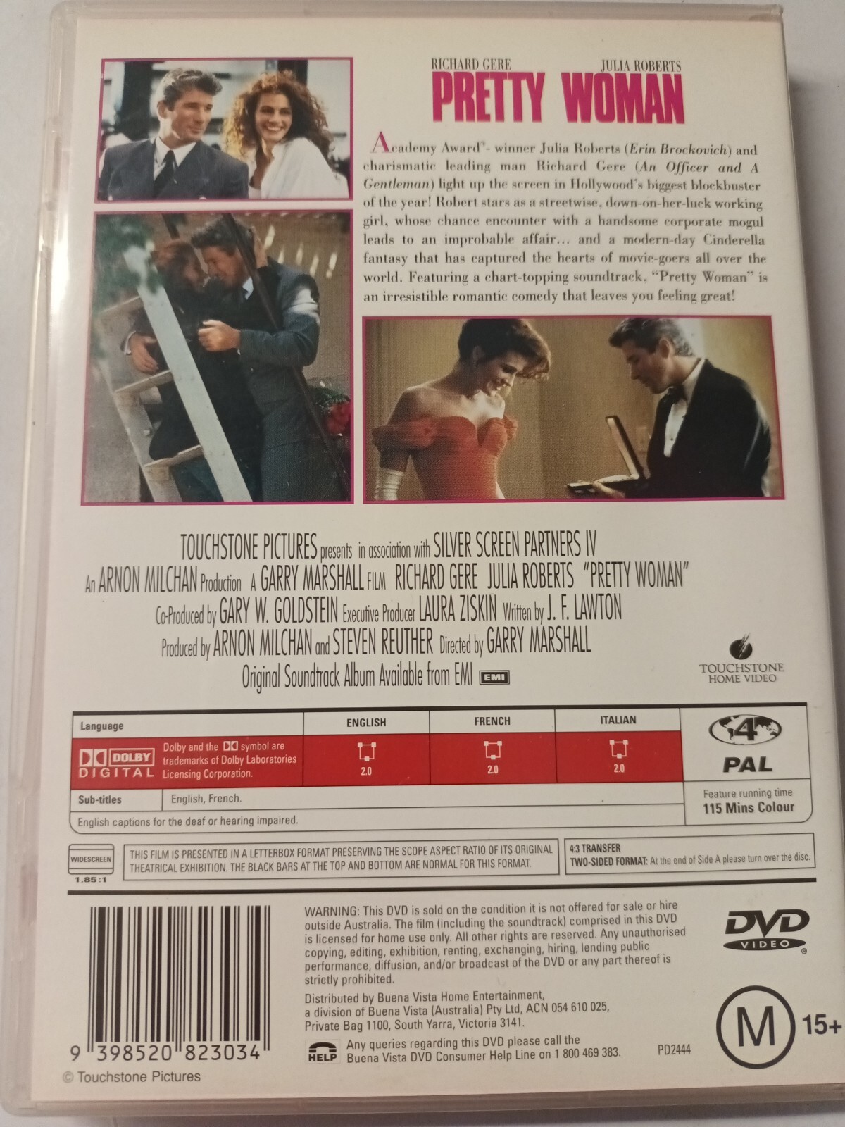 Pretty Woman DVD - Julia Roberts / Richard Gere (Region 4, 2001) Free ...
