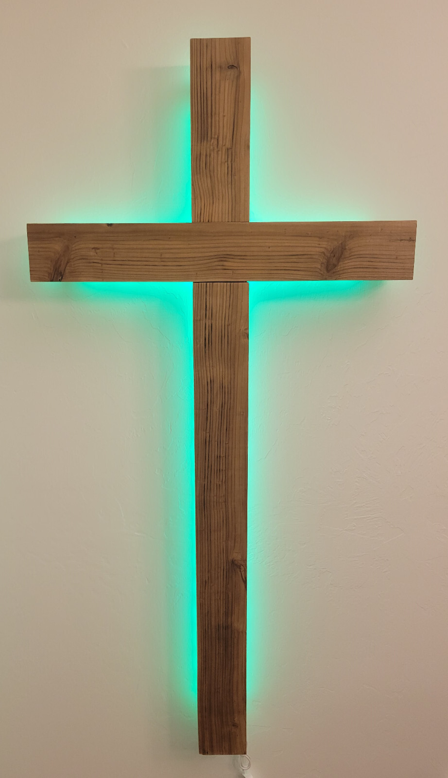 Wood Cedar Cross LED Light-UP Backlit Church Wall Mount Handmade Large ...