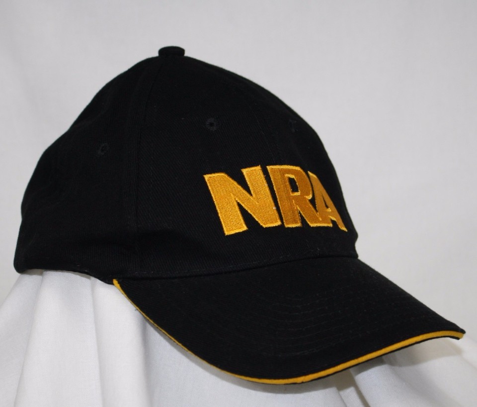 MINT NRA Black Baseball Cap Hat Adjustable Strap US Flag National | eBay