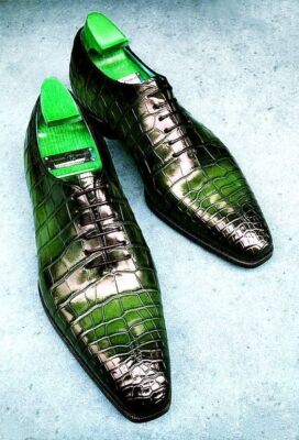 Tailor made Men Green Leather Black Shaded Formal Dress Shoes, Oxford ...