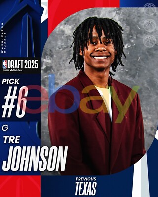 Tre Johnson 2025 Draft Day Collage Washington Wizards 8x10 NBA ...