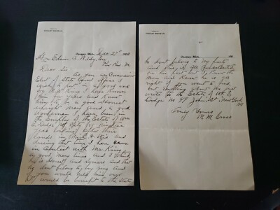 Vintage Rare 1900 Letter From Office Of Philip Thomas On away MI ...