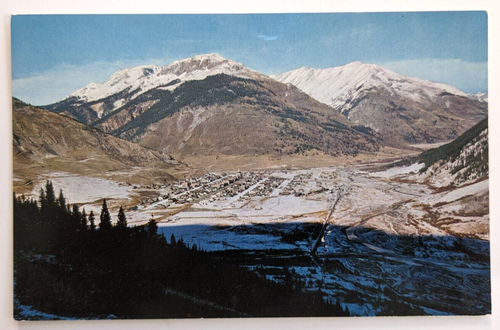 Silverton, Colorado CO Aerial View Snow Capped Mountain Peaks Vintage ...