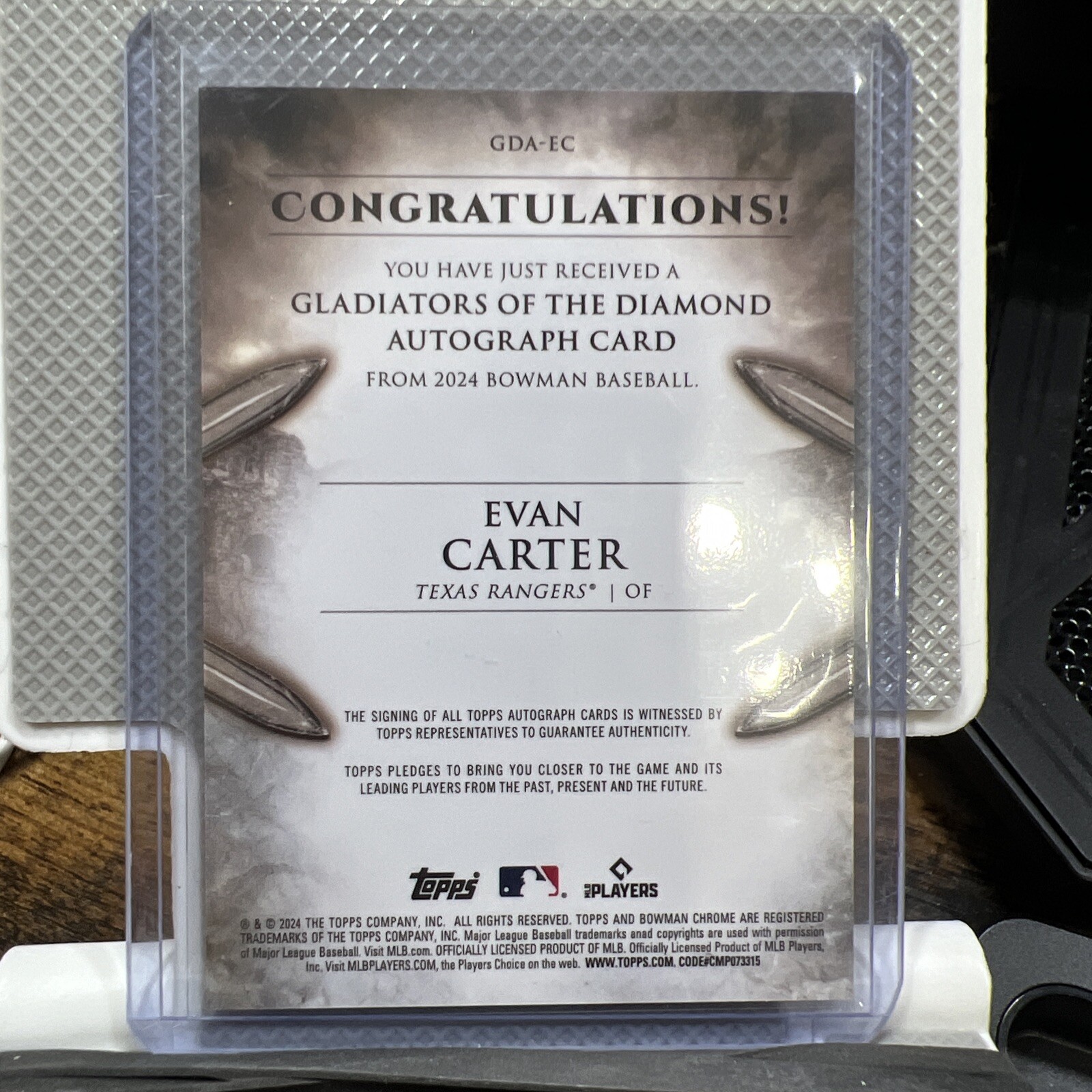 2024 Bowman Gladiators Of The Diamond Gold Refractor RC Auto Evan ...