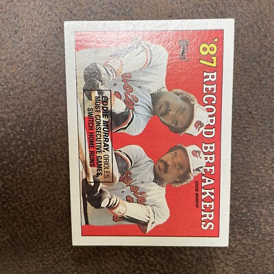 EDDIE MURRAY 1988 Topps #4 Record Breaker ERROR Baseball Card! | eBay