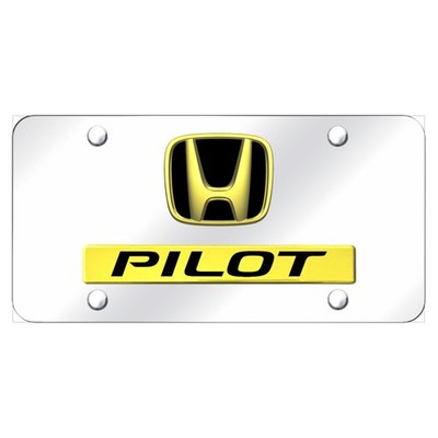 License Plate Dual Gold for Honda Pilot on Chrome [Officially Licensed ...