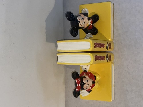Disney Mickey and Minnie Mouse Yellow Storybook Bookends Decor Library ...