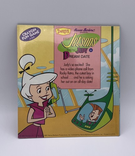 Vtg 1992 Denny's The Jetsons Crayon Fun Game Judy in Dream Date Book ...