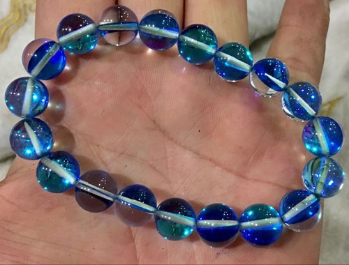 Genuine Natural 6/8/10/12mm Blue Gleamy Rainbow Moonstone Round Gems ...