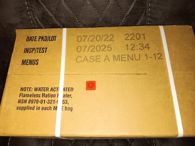 MRE Menu Case A, Insp 07/2025 12 Meals Ready to Eat. Meals 1 - 12 | eBay