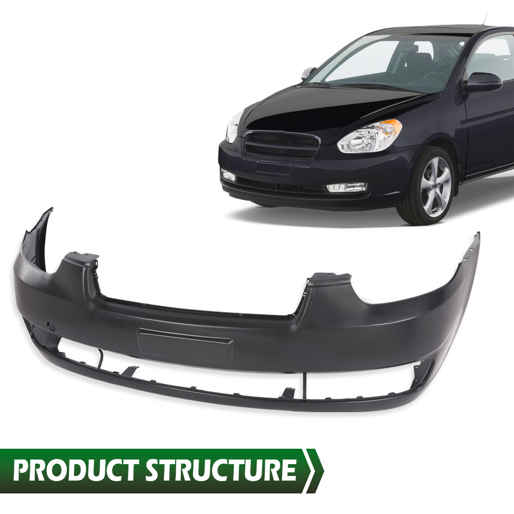 Front Bumper Cover Replacement For 2006-2010 Hyundai Accent Sedan ...
