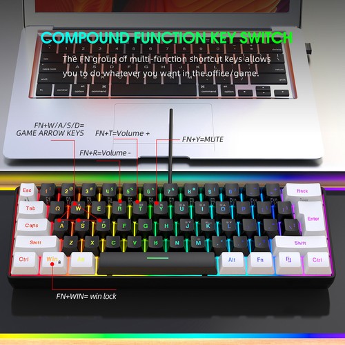 Gaming Keyboard Multimedia/shortcut Key Control the Computer Rgb Wired ...