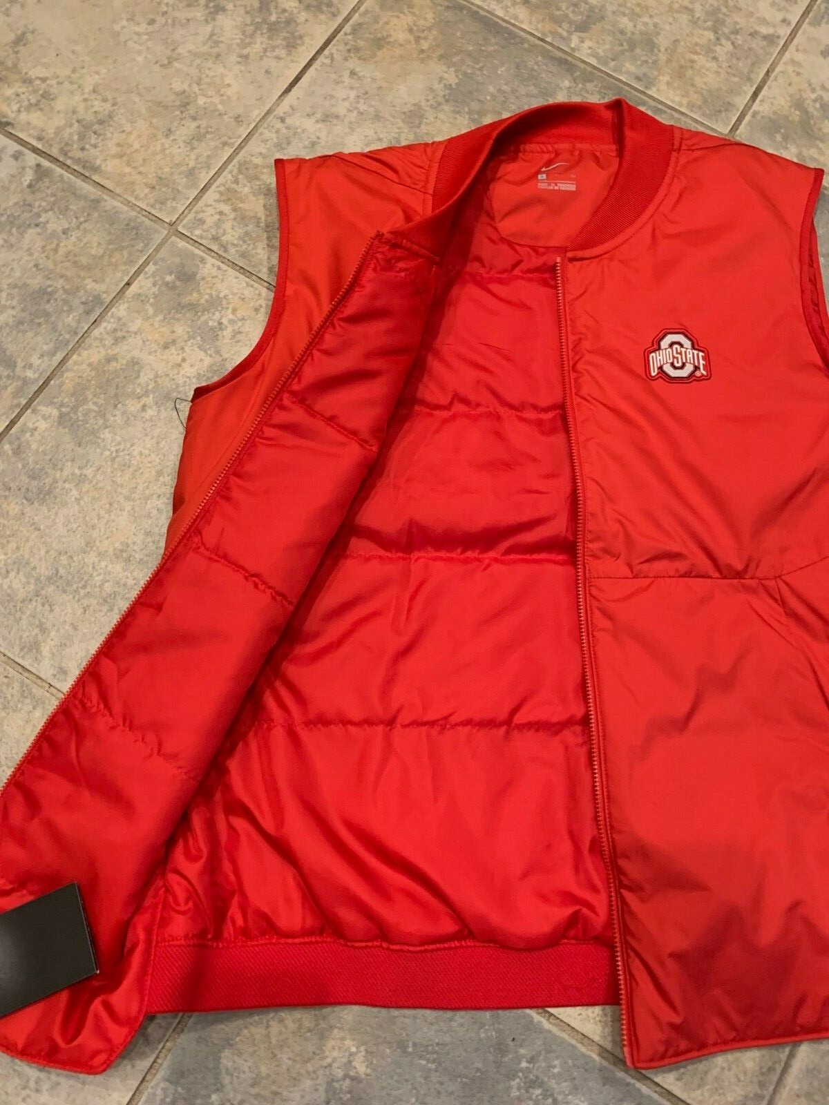 Nike Vest Ohio State Buckeyes NCAA Red Puffer Men's Size Small for sale ...