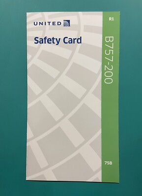 UNITED AIRLINES SAFETY CARD--757-200--REV#1 | eBay