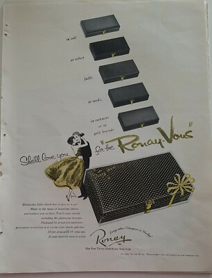 1952 womens Ronay Vous purse handbag clutch box vintage fashion ad | eBay