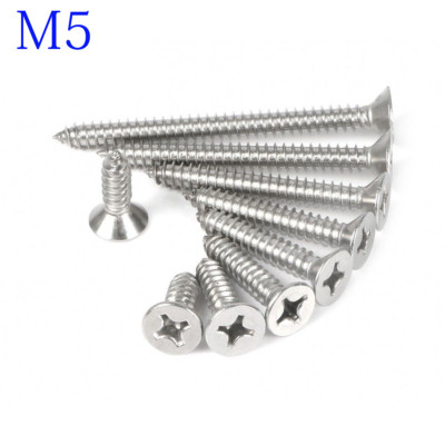 M5 Flat Head Phillips Self Tapping Screws 304 Stainless Steel Wood ...