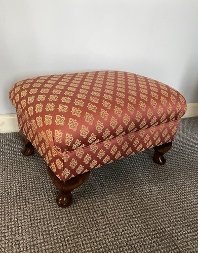 Vintage Queen Anne Style Upholstered Foot Stool | eBay UK
