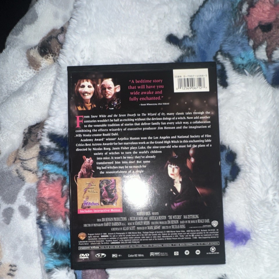 The Witches DVD Anjelica Huston Warner Bros. Family Fantasy PG 1990 | eBay