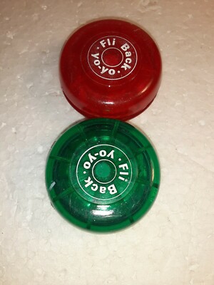 2 VINTAGE FLI BACK YO YO'S RED & GREEN | eBay