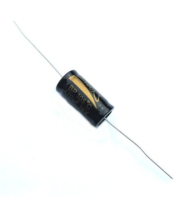 Axial Electrolytic Bipolar Capacitor, 470uF, 16V, 105C, Tol ±20% - Lot ...