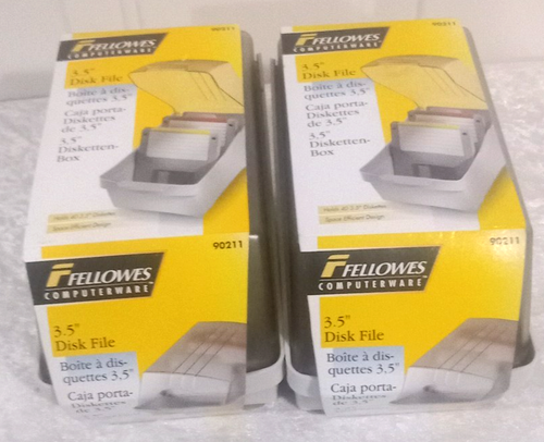 Fellowes 3.5" Floppy Disk File Storage Case Holds 40 Disks Diskette Lot ...