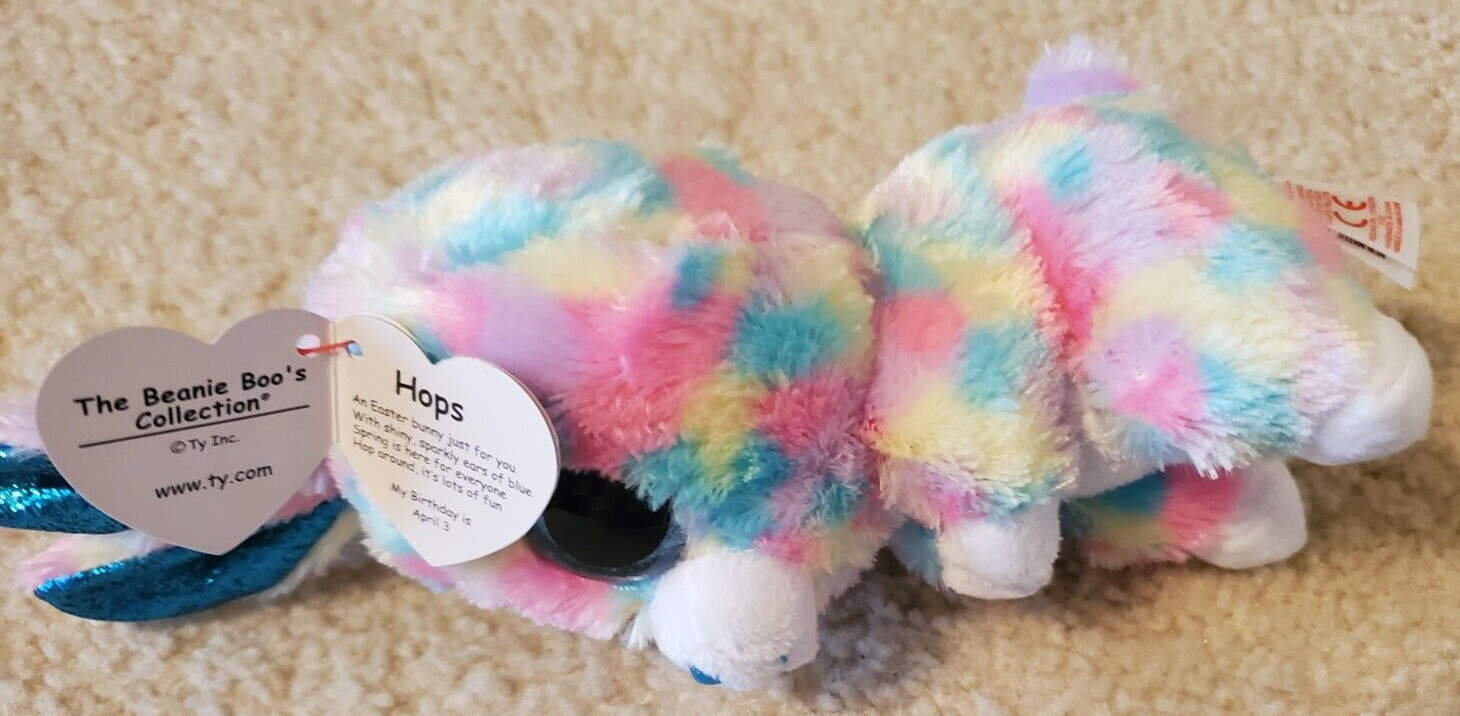 Ty Beanie Boos Set - HOPS & CORWIN the 2023 Easter Bunny and Egg Chick ...
