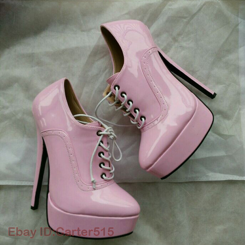 18cm High Heel Sexy Fetish Thin Heel Women Pumps High Top Platform ...