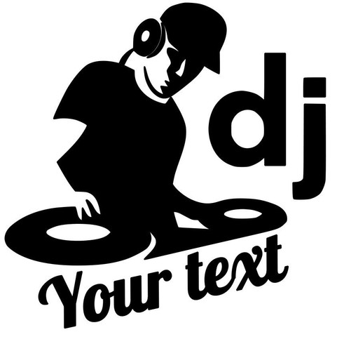 DJ, Music, Custom Text ,Vinyl Decal,Sticker for Cars,Laptops and more ...