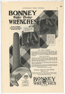 1926 Bonney Forge & Tool Works Ad: Water Pump Auto Wrenches - Allentown ...
