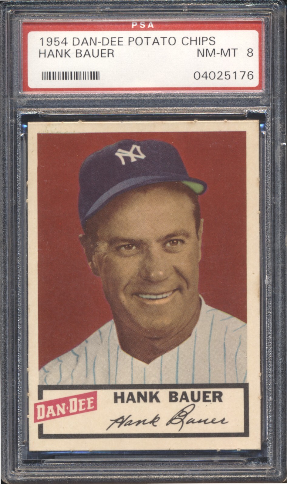 1954 Dan Dee Potato Chips Baseball Hank Bauer PSA 8 NEW YORK YANKEES ...