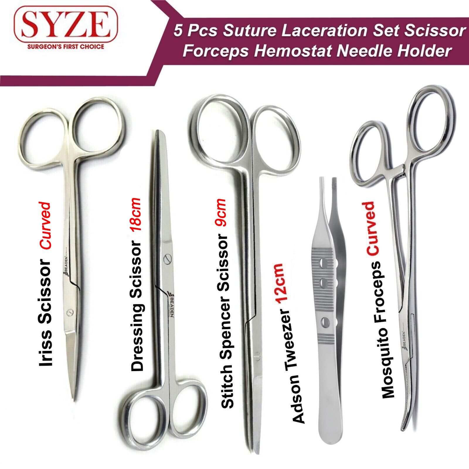 Microsurgical Suture Surgery Kit Hemostatic Tissue Dissection Scissors ...