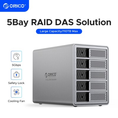 ORICO 5 Bay Hard Drive Enclosure RAID DAS Solution USB3.0 Dock Pro ...