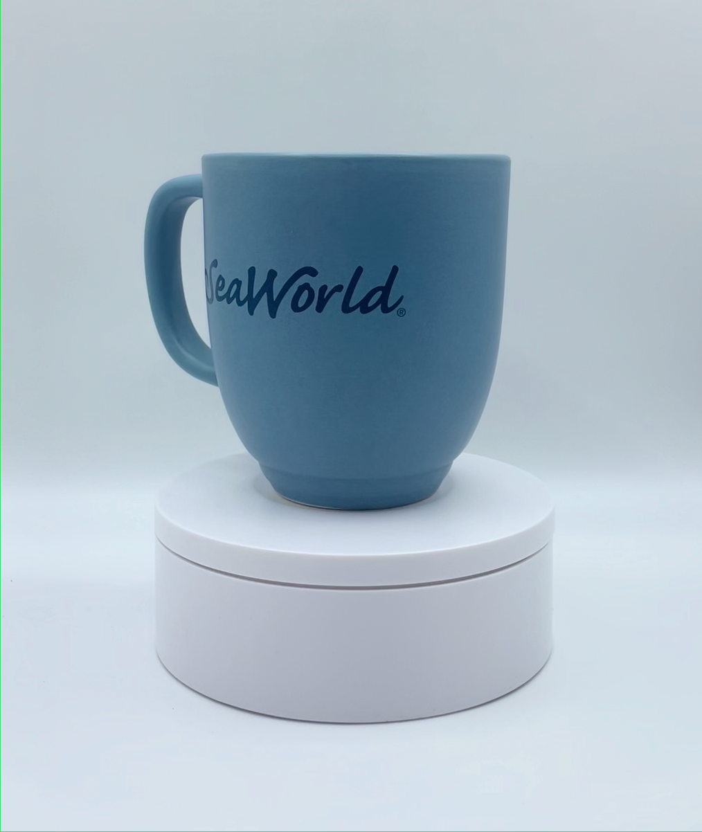 SeaWorld Raised Shark Ceramic Coffee Mug Tea Cup Grey Blue Orlando ...