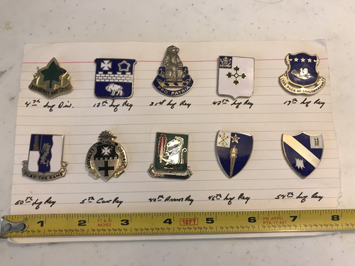 Lot Of 28 Vintage US Army Military DUI Insignia Crest Hat Lapel Pins | eBay
