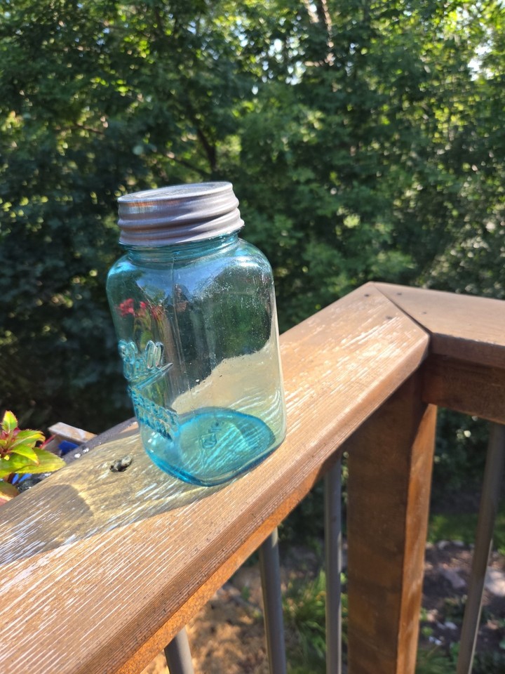 Square Ball Perfect Mason Quart. 2L, with underline. Mint Fruit Jar ...