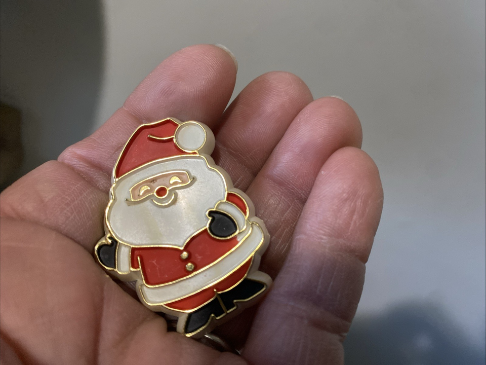 2 Vintage 1981 Hallmark "SANTA" and "SNOWMAN" Christmas Brooch Lapel ...